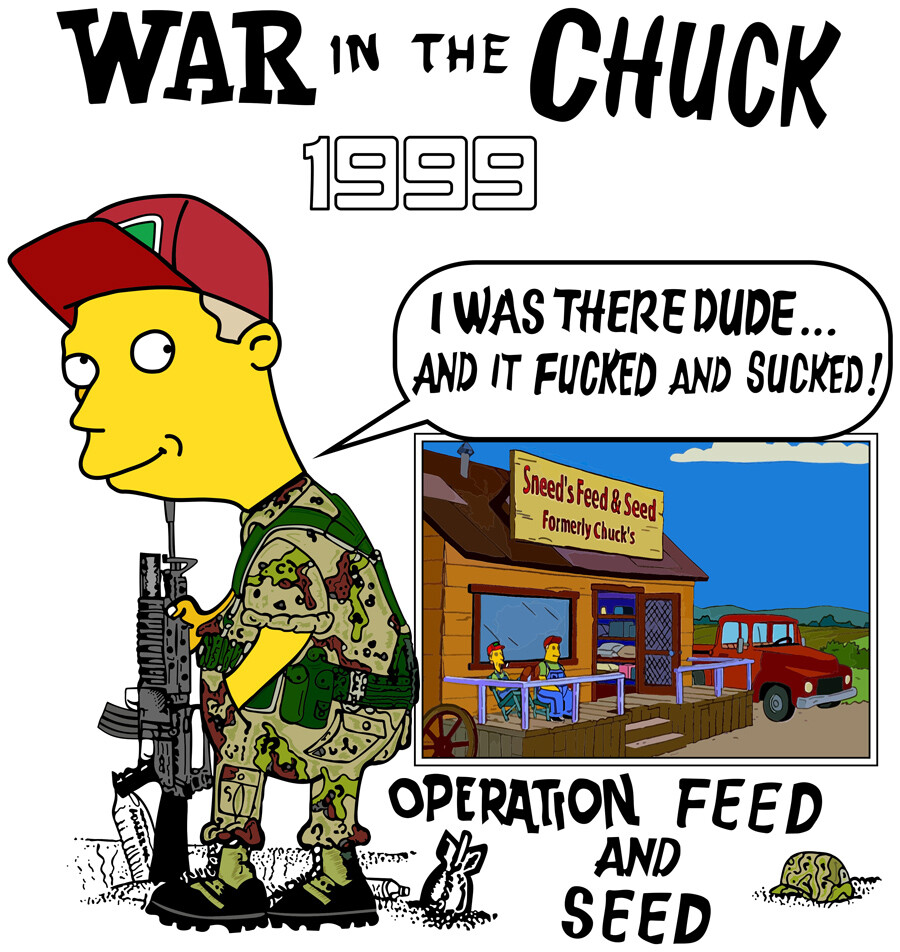 Simpsons Sneed "War in the Chuck" Meme Parody Shirt | eBay