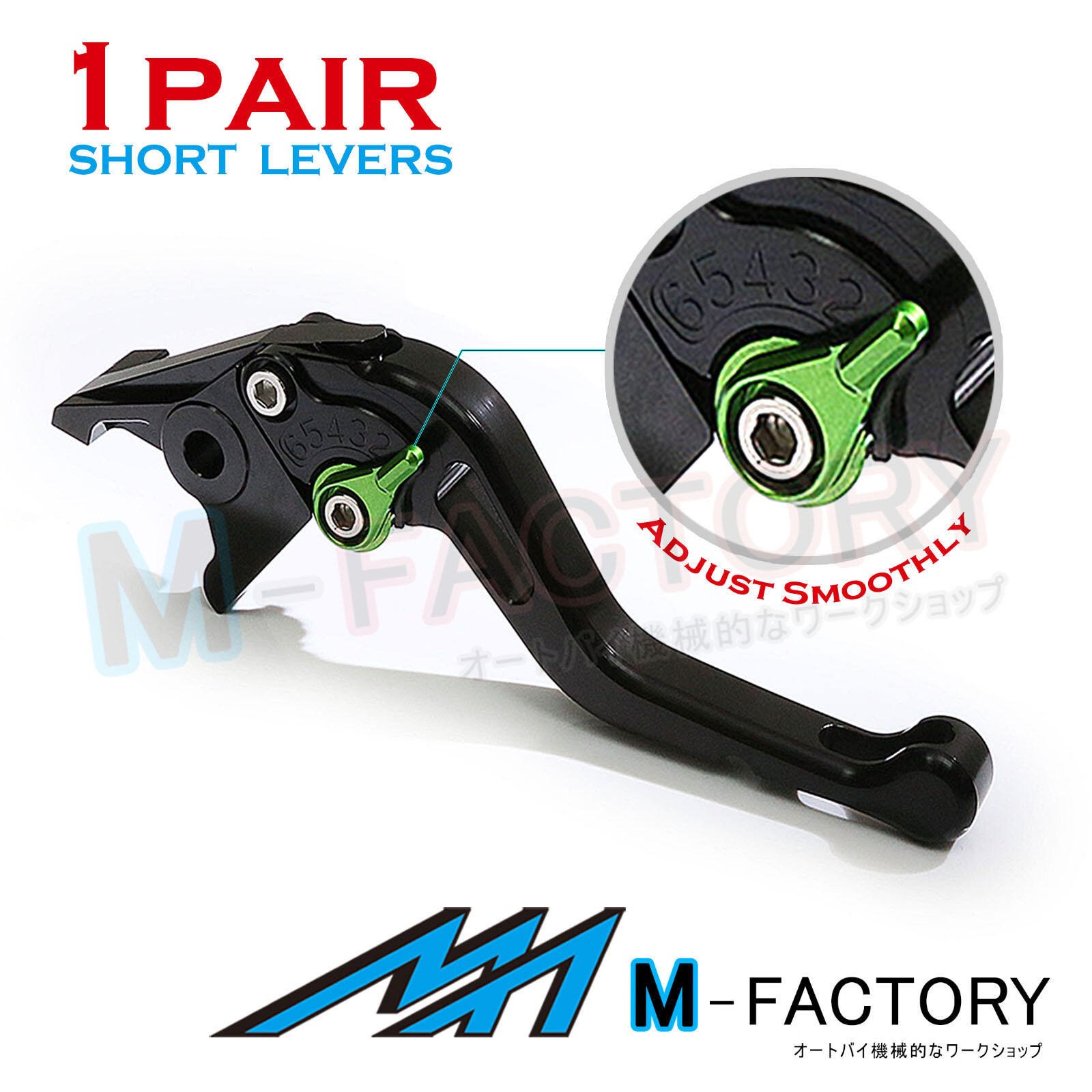 Fit ZX6R ZX6RR 636 05 06 M-Factory Short Levers Set BLACK GREEN | eBay