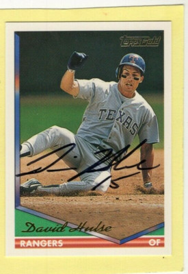 Autographed David Hulse Gold 1993 Topps Rangers #498 | eBay