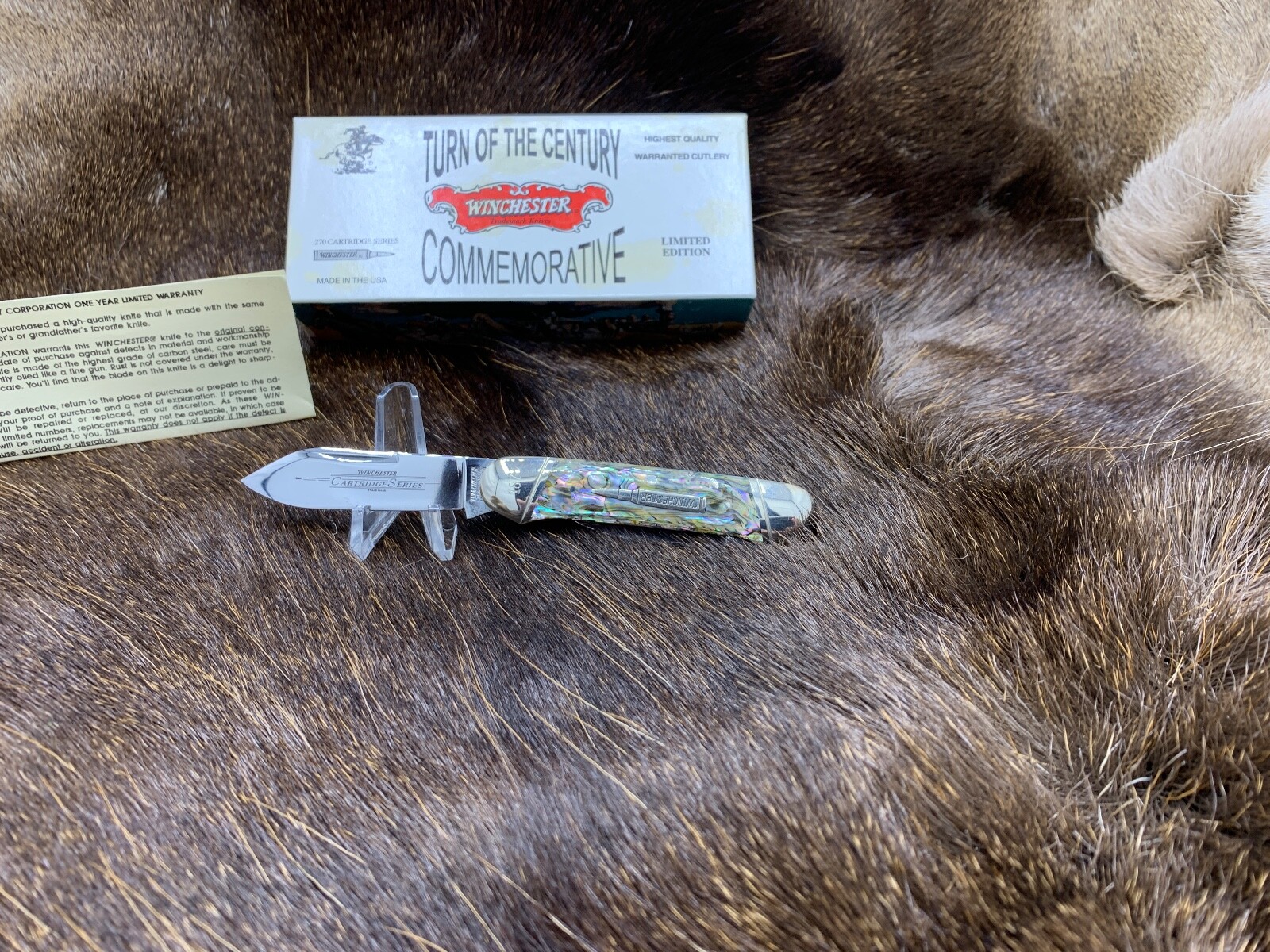 2000 Winchester Abalone Handle Canoe Knife Mint In Factory Box USA SN ...