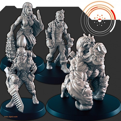Space Ghouls 3d Printed RPG miniatures (28mm) for Star Wars Starfinder ...