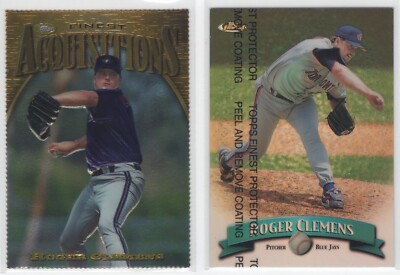 1997 & 1998 Topps Finest Refractor & Rare 2 Roger Clemens Mint Cards ...