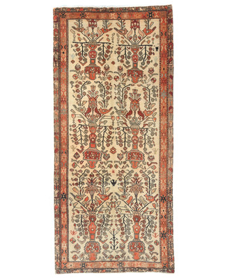 4'4X9'5 ft Tribal Pictorial Oriental Rug Farmhouse Decor Kitchen ...