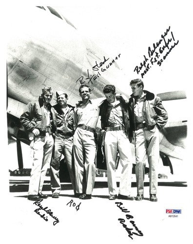 BOCKSCAR C-13 CREW MULTI SIGNED 8X10 PHOTO PSA DNA AB12641 x5 (D) WWII ...