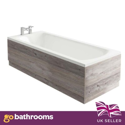 Wood Effect Bath Panel | Cut to Size Bare Oak Effect Adjustable 180cm ...