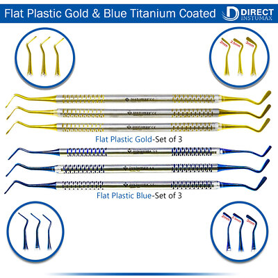 Dental Flat Plastic Composite Filling Instruments Titanium Coated Tips ...