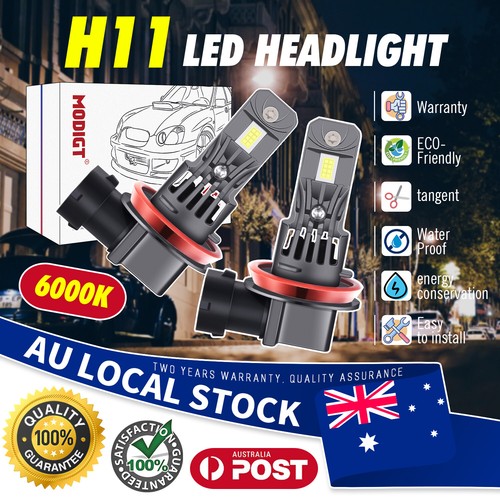 2PCS H11 LED Headlight Bulb KIT 980W 147000LM White Beam Replace ...