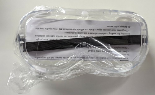 Clear Safety Goggles with Adjustable Strap, CE Certified, Meets EN166 ...