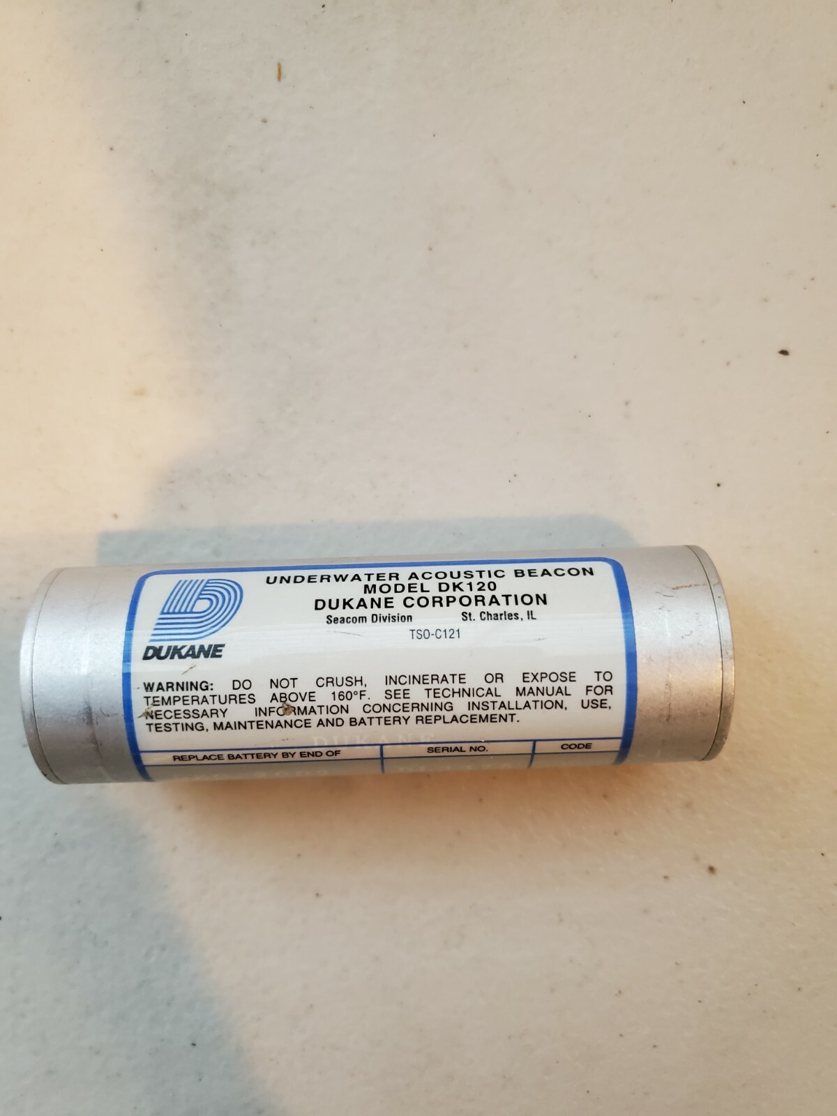 Dukane Underwater Acoustic Beacon DK120 Battery for sale online | eBay