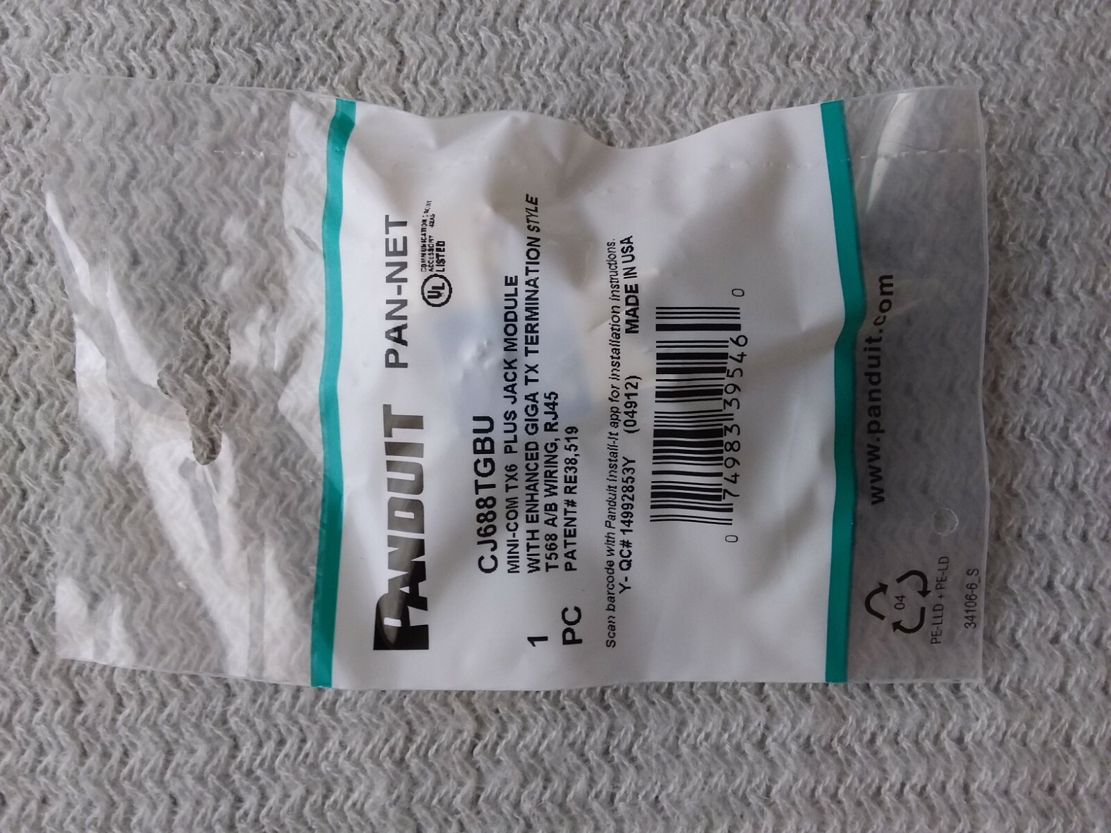 Panduit CJ688TGBU Mini-Com TX6 Plus Jack Module, Blue | eBay