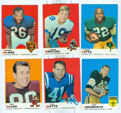 Topps 1969 Football card lot 6 cards Ex - Nrmt | eBay