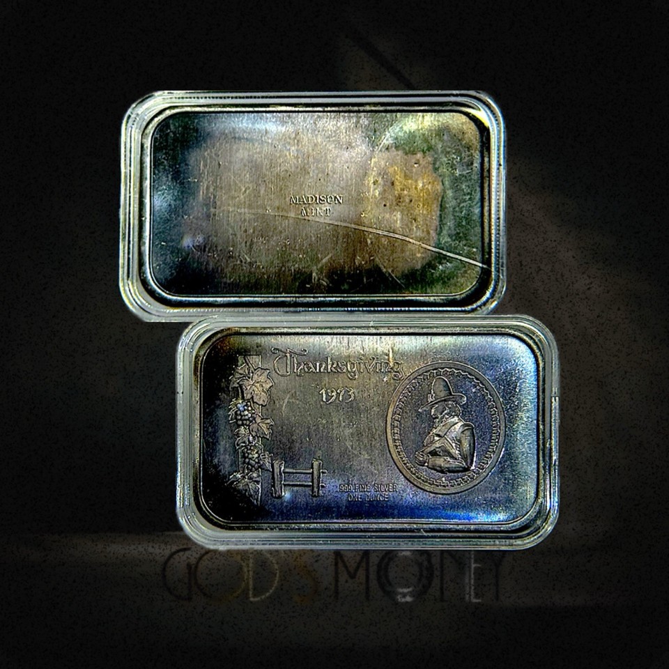 1 ozt Madison Mint “Thanksgiving 1973” .999 SILVER Bullion Bar | eBay