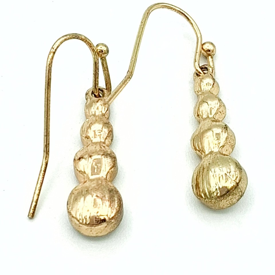 Gold Tone Graduated Clear Rhinestone Dangle Earrings 1.25" Sparkle Drop ...