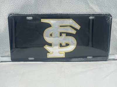 Florida State Seminoles FSU NCAA Black Mirrored LaserCut License Plate ...