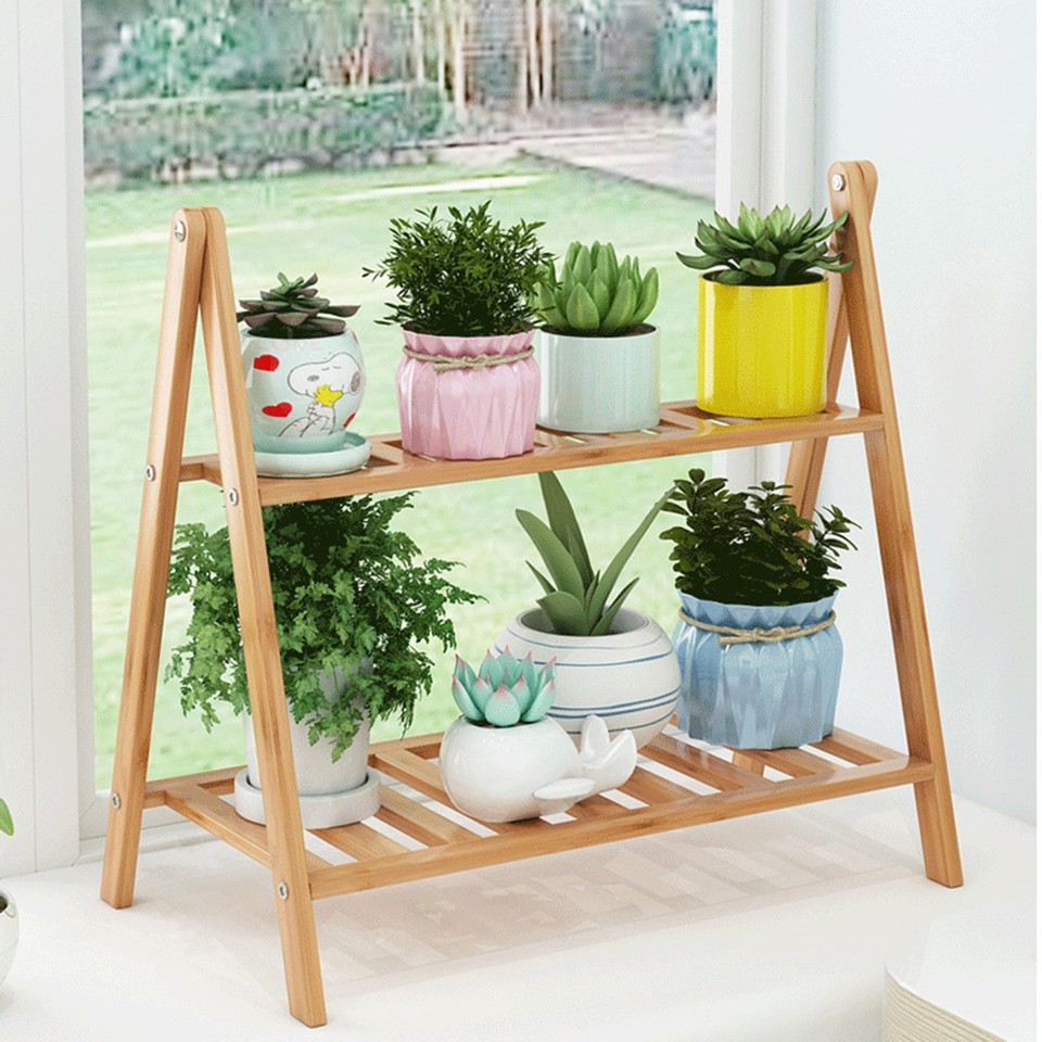 Multi Layer Bamboo Flower Pot Rack Strong And Long Lasting For Indoor ...