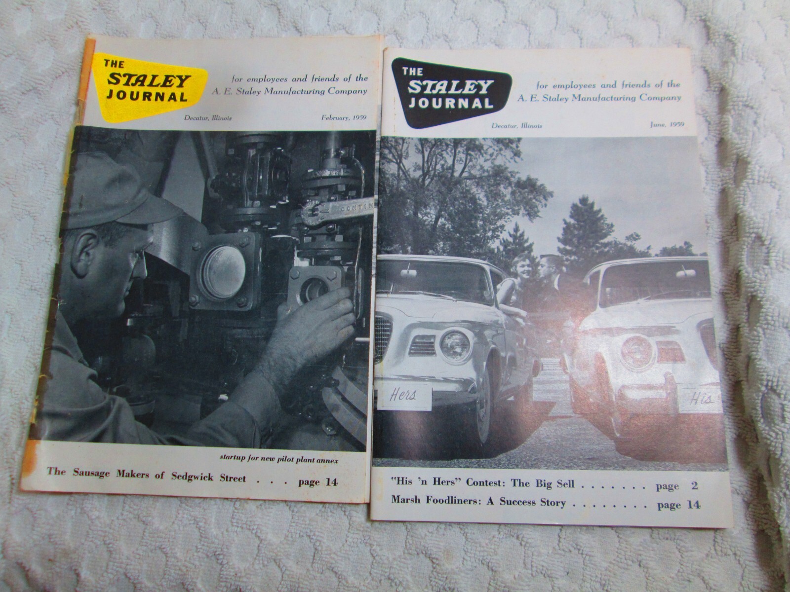 2 1959 The Staley Journal Feb June Decatur IL memorabilia Pilot Plant ...