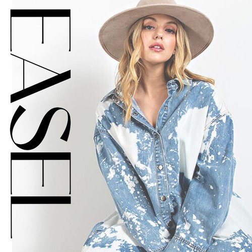 SIZE M EASEL CLOUD WASHED DENIM Snap MOST PERFECT DENIM DRESS/SHACKET ...