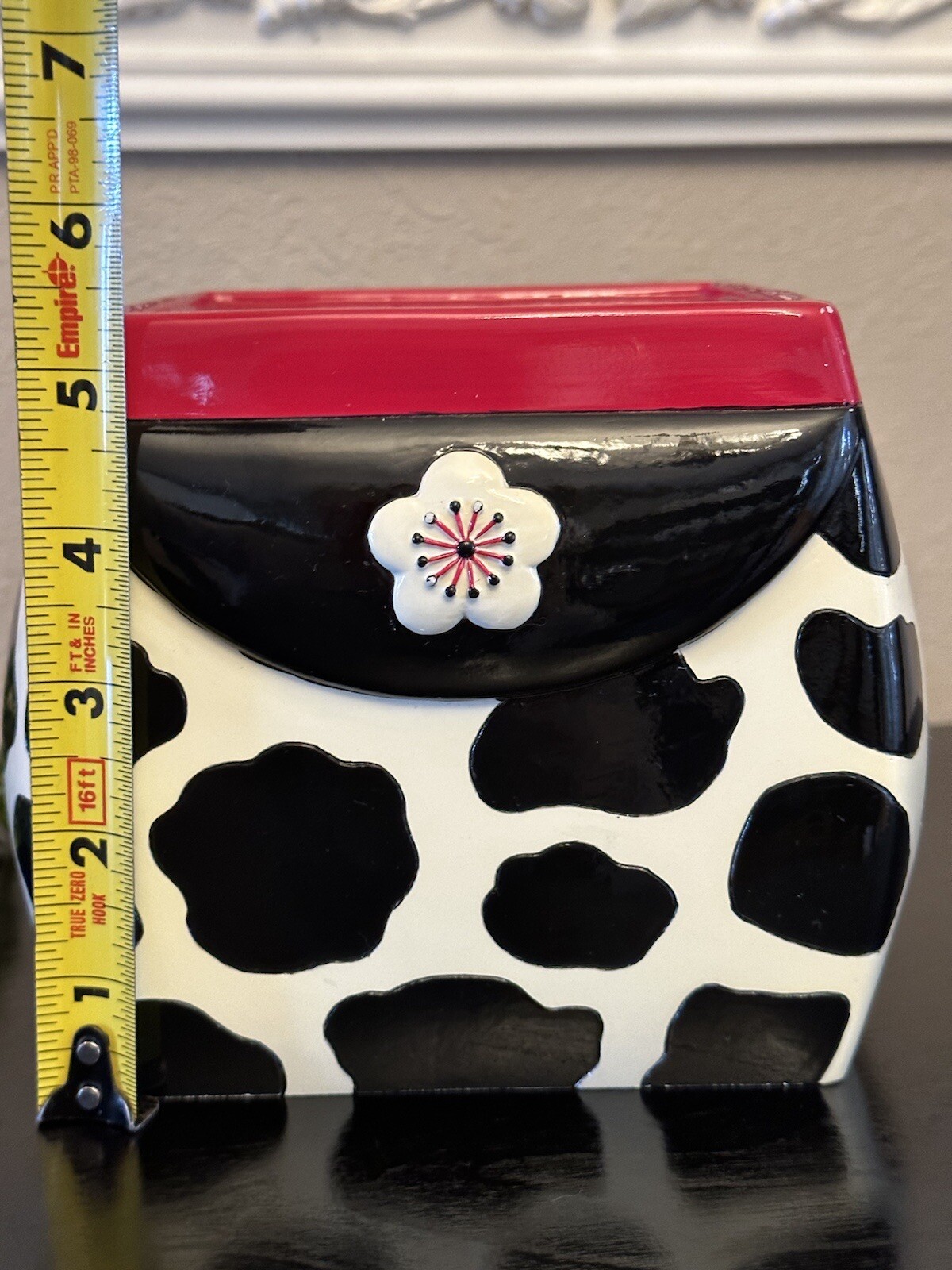 Jane Kitching Tissue Holder Pink , Black, And White Cow Print 🌸 | eBay