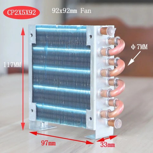 Cp2X5X92 Radiator Water Cooling Copper Tube Fin Condenser Evaporator ...