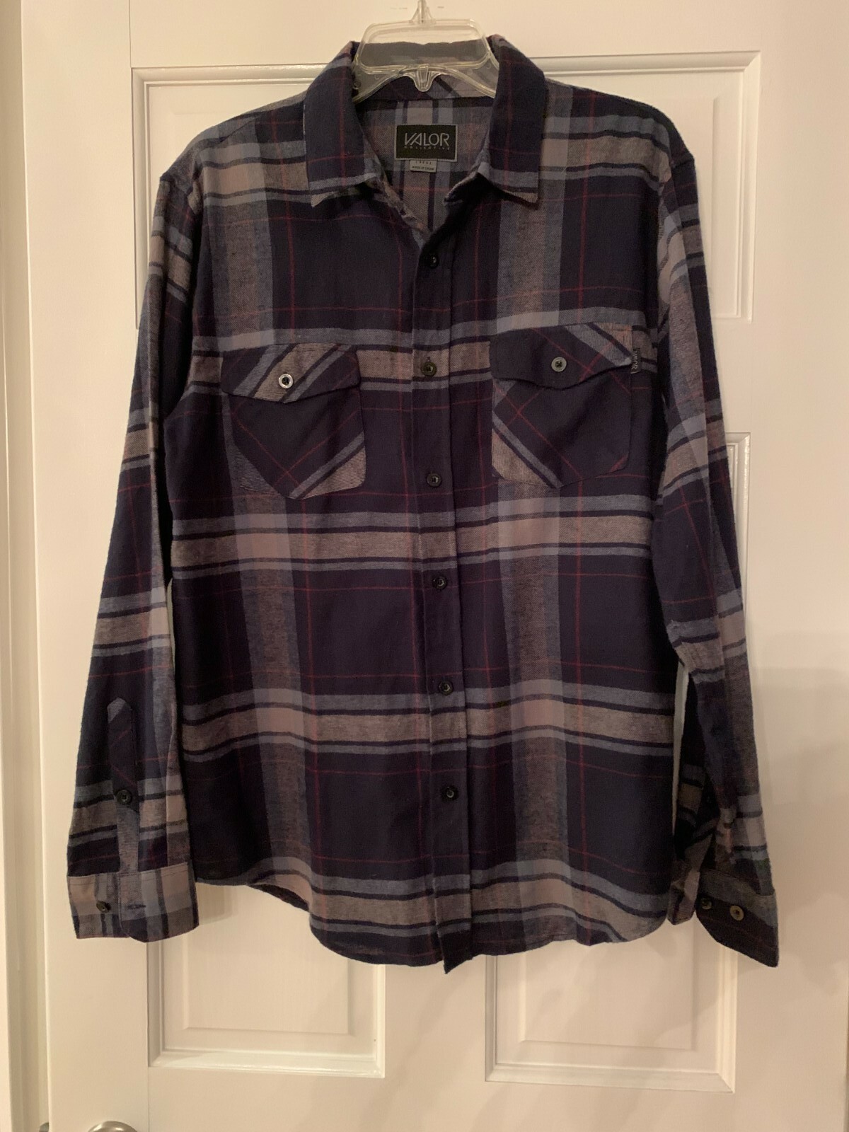 VALOR COLLECTIVE PLAID FLANNEL LONG SLEEVE MENS SHIRT SIZE L NWT | eBay