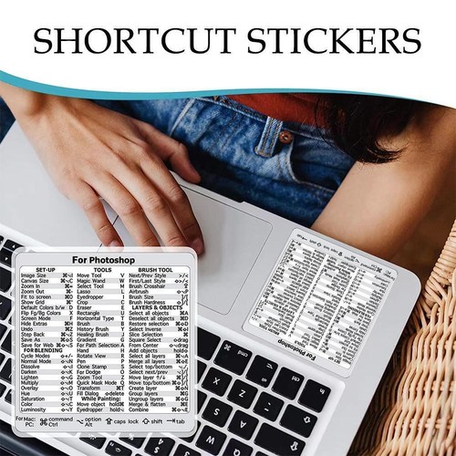 Keyboard Shortcut Stickers with Adhesive Backing for Quick PC Access ...