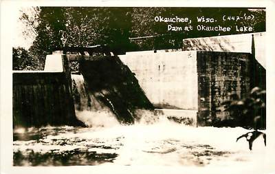 Wisconsin, WI, Okauchee, Dam at Okauchee Lake Real Photo Postcard | eBay