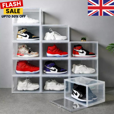 Stackable Magnetic Drop Side Clear Shoe Box – Durable Sneaker Storage ...