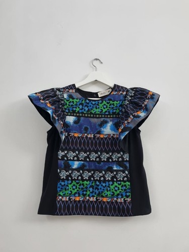 NWT KENZO X H&M LIMITED EDITION PUFF SLEEVE PATTERNED TOP BLOUSE EUR 34 ...