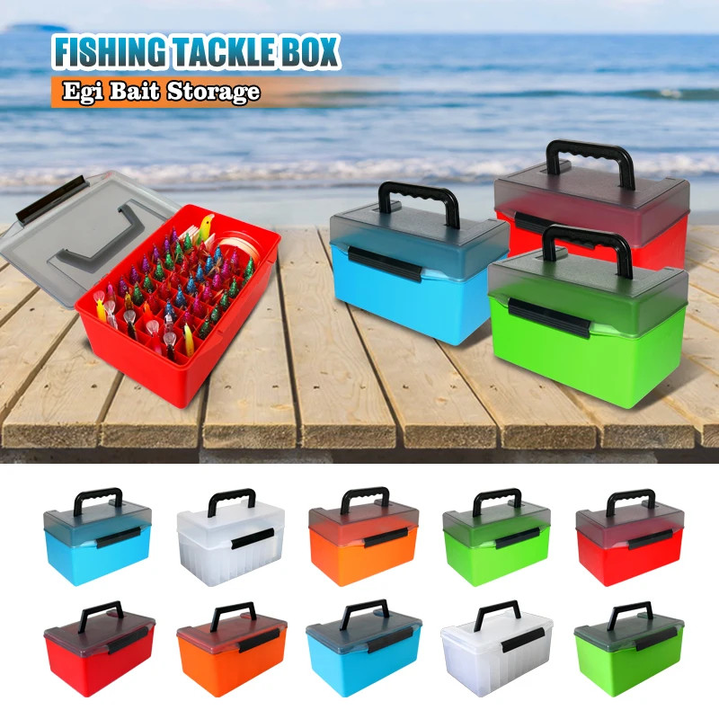 Fishing Tackle Box Squid Jig Organizer Boxes Webfoot Octopus Egi ...