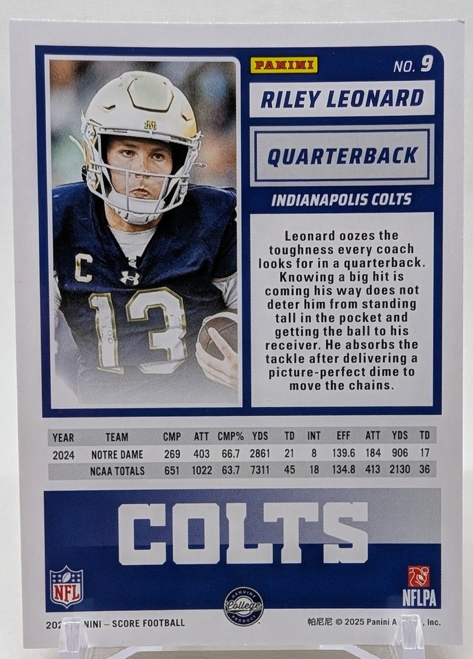 2025 Panini Score A Treat Football - Riley Leonard Card 9 Rookie | eBay
