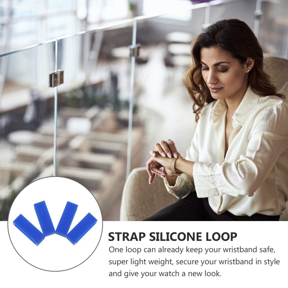 12 Pcs Watch Strap Loop Ring Keepers Premium Silicone Rubber ...