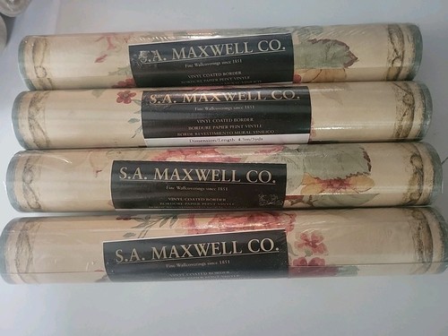 S A Maxwell Co Wallpaper BORDER 4 Rolls Sealed NEW 5 Yards Long By 10 ...