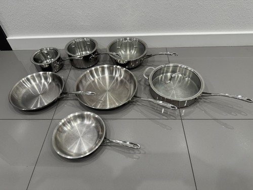 Calphalon 11 Piece Stainless Steel Cookware Pots And Pans Skillets Set ...