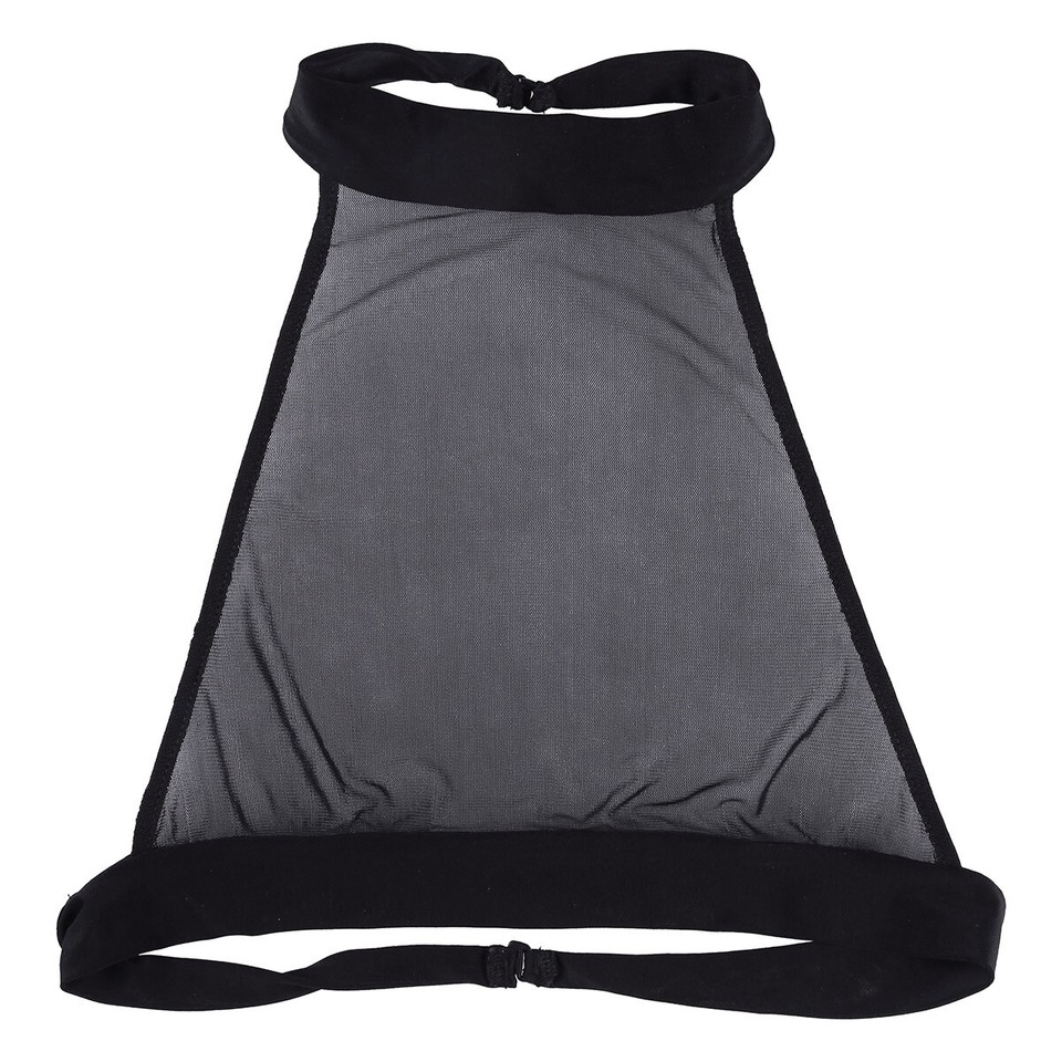 Women Backless Crop Top Sheer Mesh Halter Neck Cami Bra See-Through ...