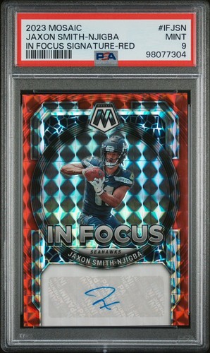 2023 Mosaic IN Focus Signatures Red Jaxon Smith-Njigba Rookie Rc Auto ...