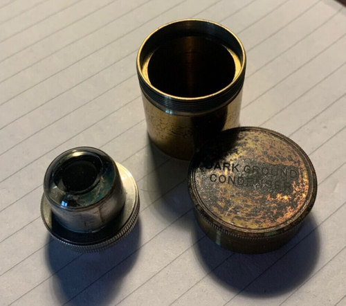 Vintage J Swift Darkfield/Dark Ground Microscope Condenser Top Lens ...
