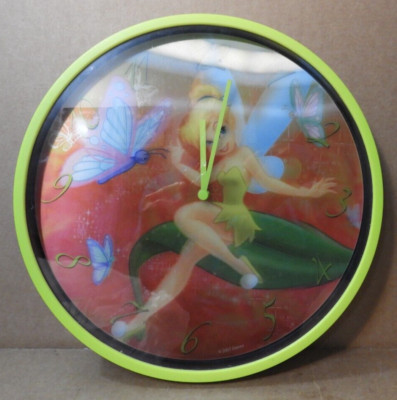 (DISNEY) 10" TINKERBELL 3D QUARTZ WALL CLOCK 2007 HUAYI CLOCK,CO EX!Q ...