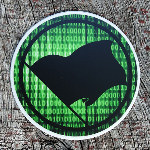 Green Binary Language Black Anarchy Flag Sticker Decal Laptop Windows ...