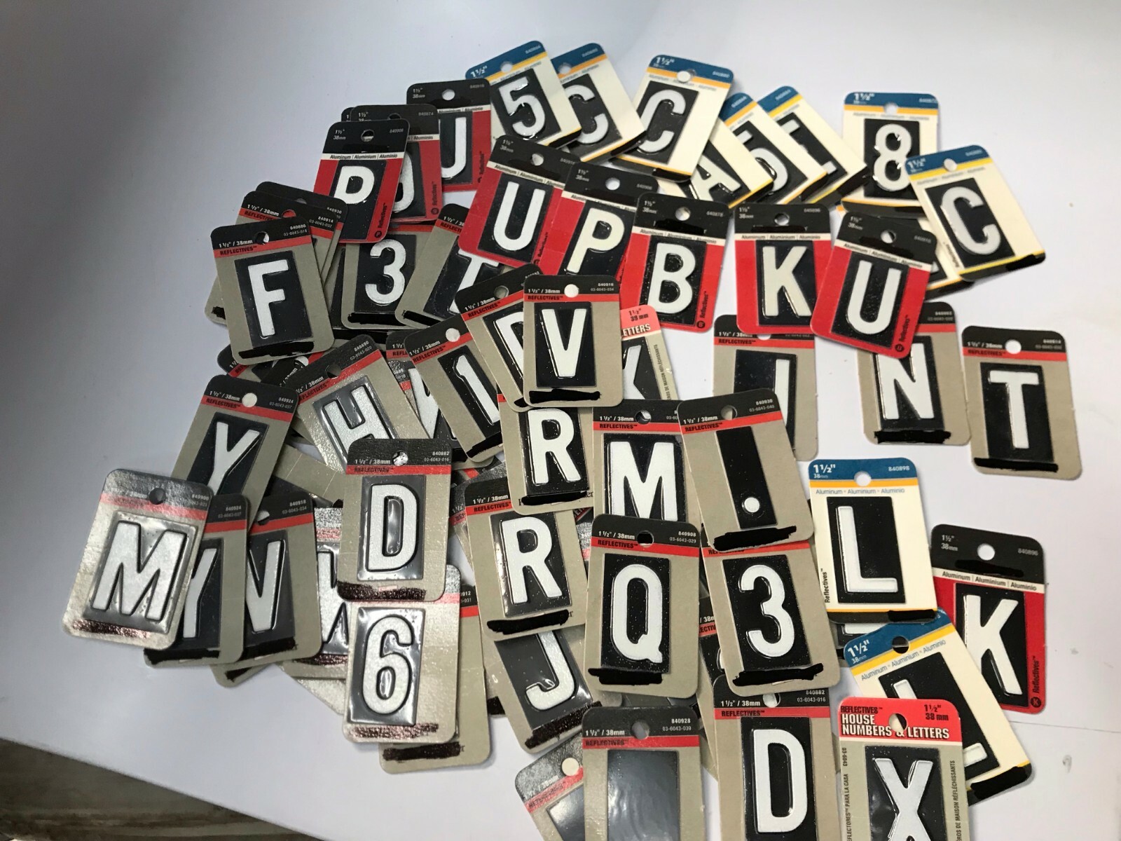 1 1/2" Reflective numbers and letters LARGE ASSORTMENT | eBay