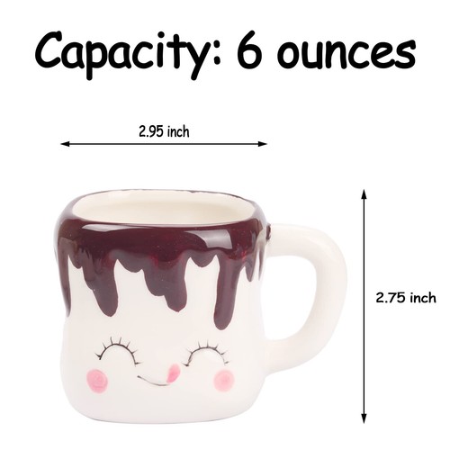 Marshmallow Mugs Set of 4 with Handle Cute Marshmallow Cups Cute Mugs ...