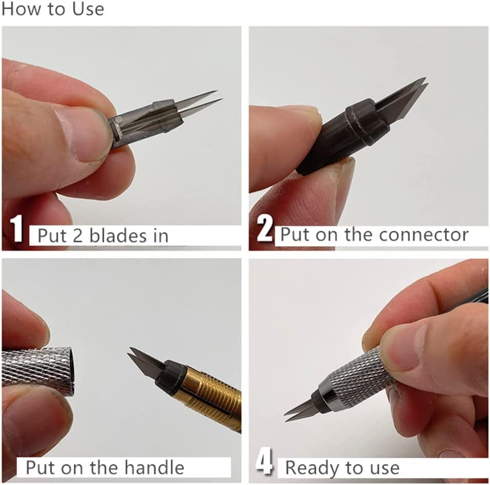 Duo Blades Craft Hobby Knife 12 Stainless Steel Refills for Precision ...