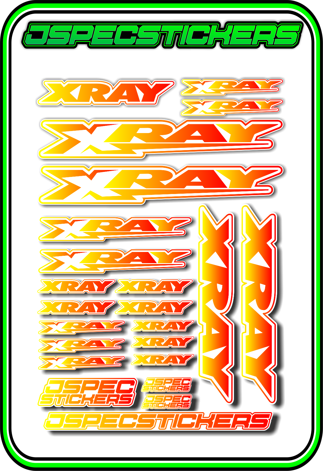 XRAY RC A5 STICKER SHEET NT1 T4 XB9 RX8 ELECTRIC NITRO CAR DECALS R/C ...