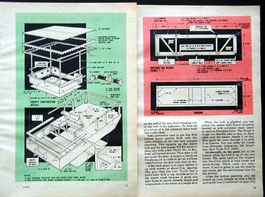 16' Pontoon Boat PARTY BARGE Scow Hull 1969 HowTo Build PLANS | eBay