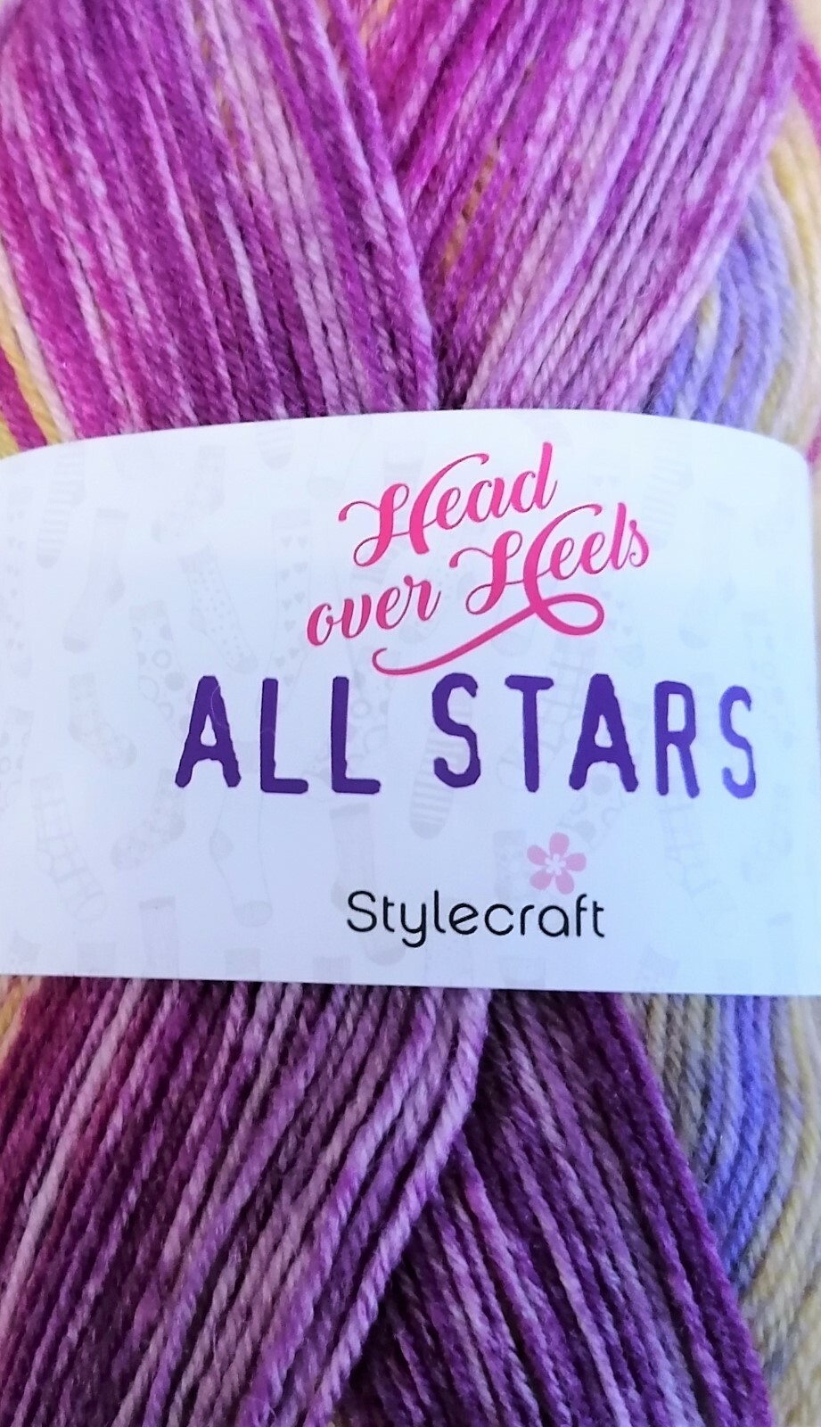 100g BALLS STYLECRAFT HEAD OVER HEELS ALL STARS 4ply SOCK AND SHAWL ...