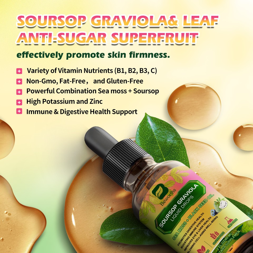 Soursop Graviola Liquid Drop for Cell Support & Regeneration, Immune ...