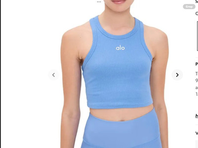 alo yoga ASPIRE TANK in Crystal CLear Blue, NWOT Small, SOLD OUT COLOR ...