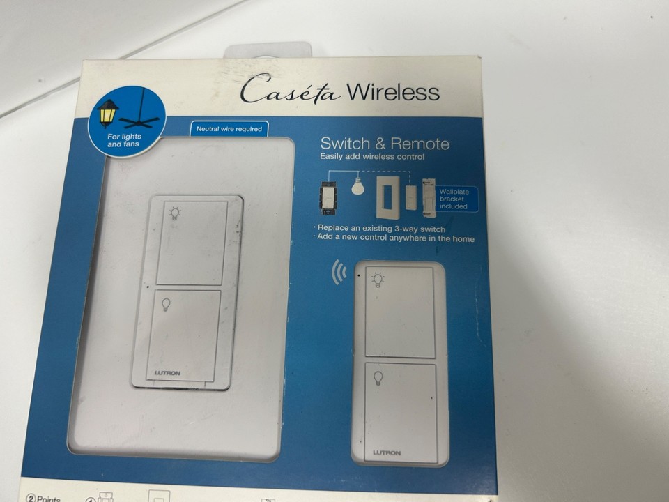 Lutron P-PKG1WS-WH Caseta Smart Switch Kit with Remote - White ...