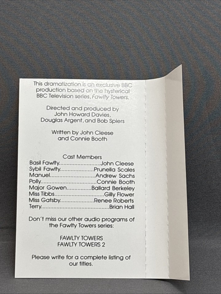 Faulty Towers 3 Cassette Tape Set 1994 Radio / Dialogue Version of BBC ...