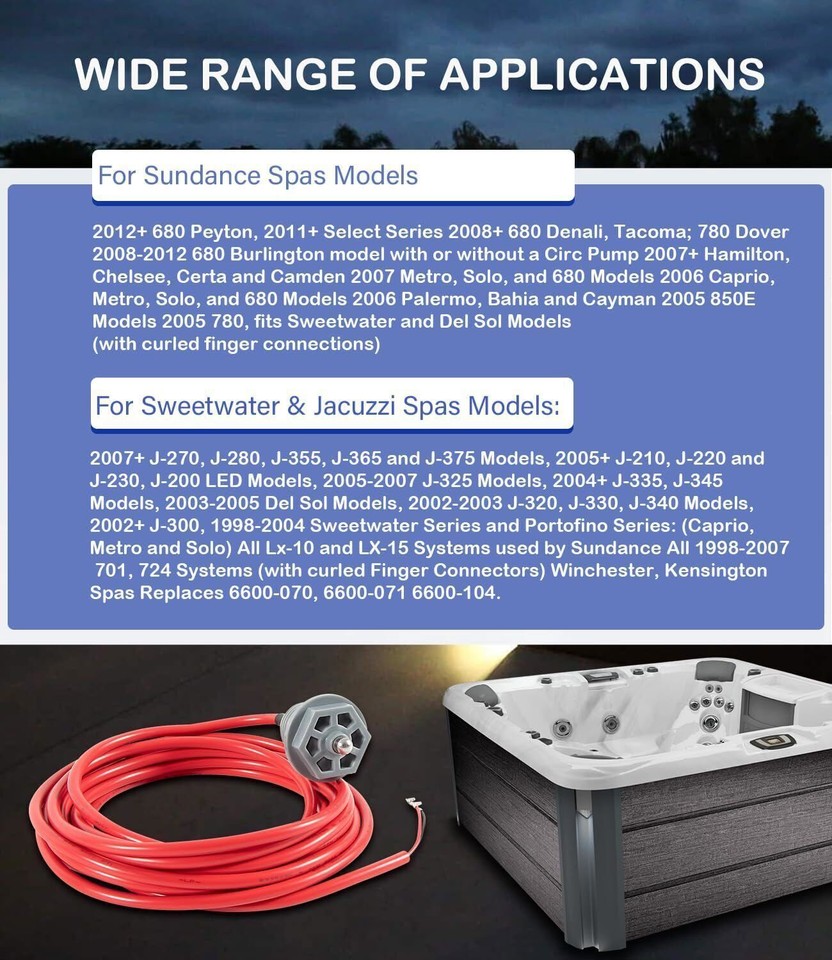 For Sundance Spas Temperature Sensor Curled Finger Connector Massage ...