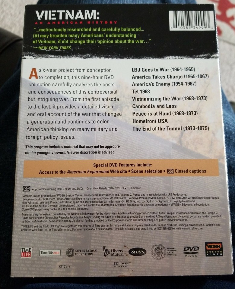 Vietnam: An American History 3-Disc Set Time Life Military War Politics ...